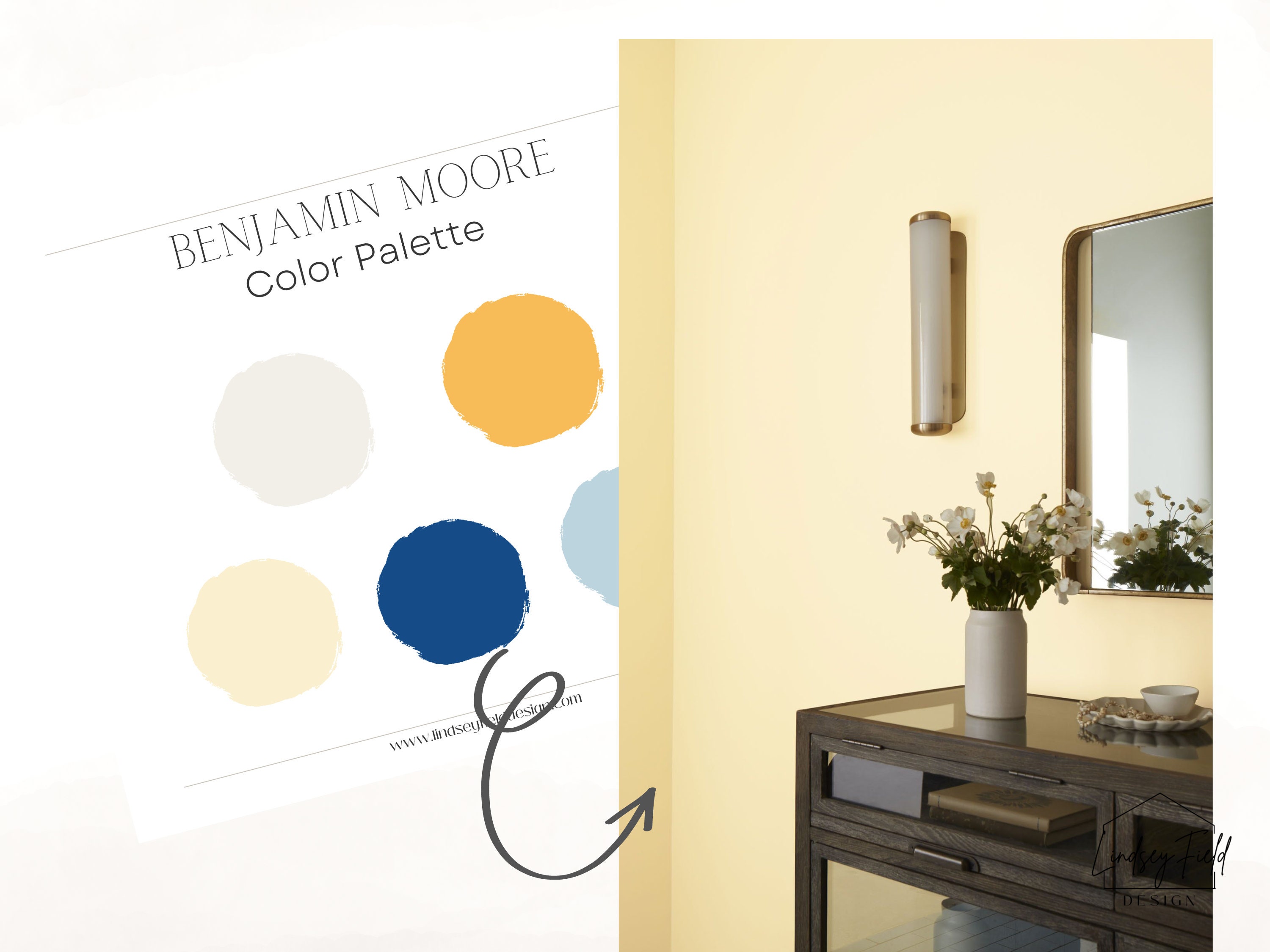 Indigo and Honeycomb Color Palette | Benjamin Moore | E-design - Etsy