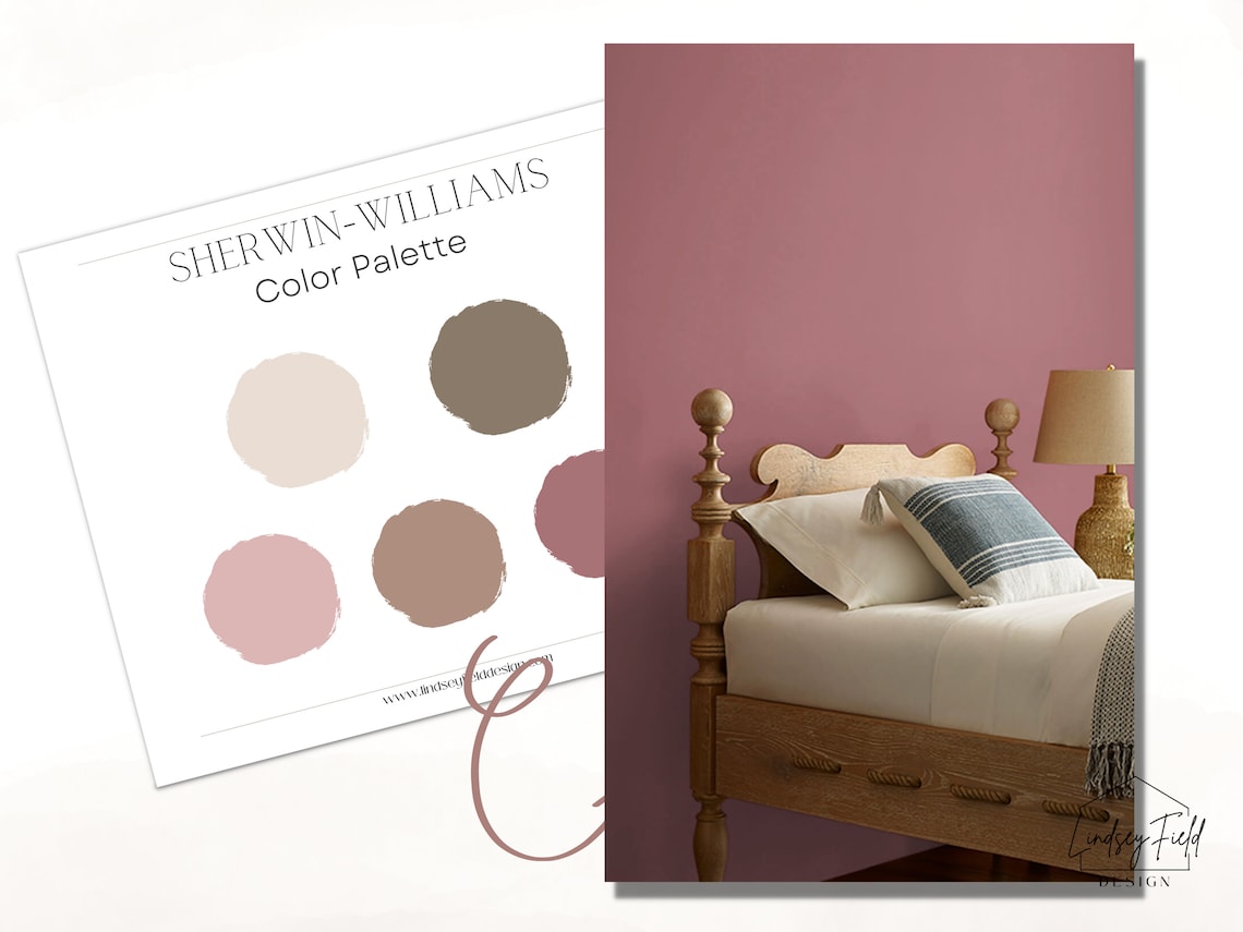 Pink Earth Tone Paint Color Palette Sherwin Williams Color of the Year ...
