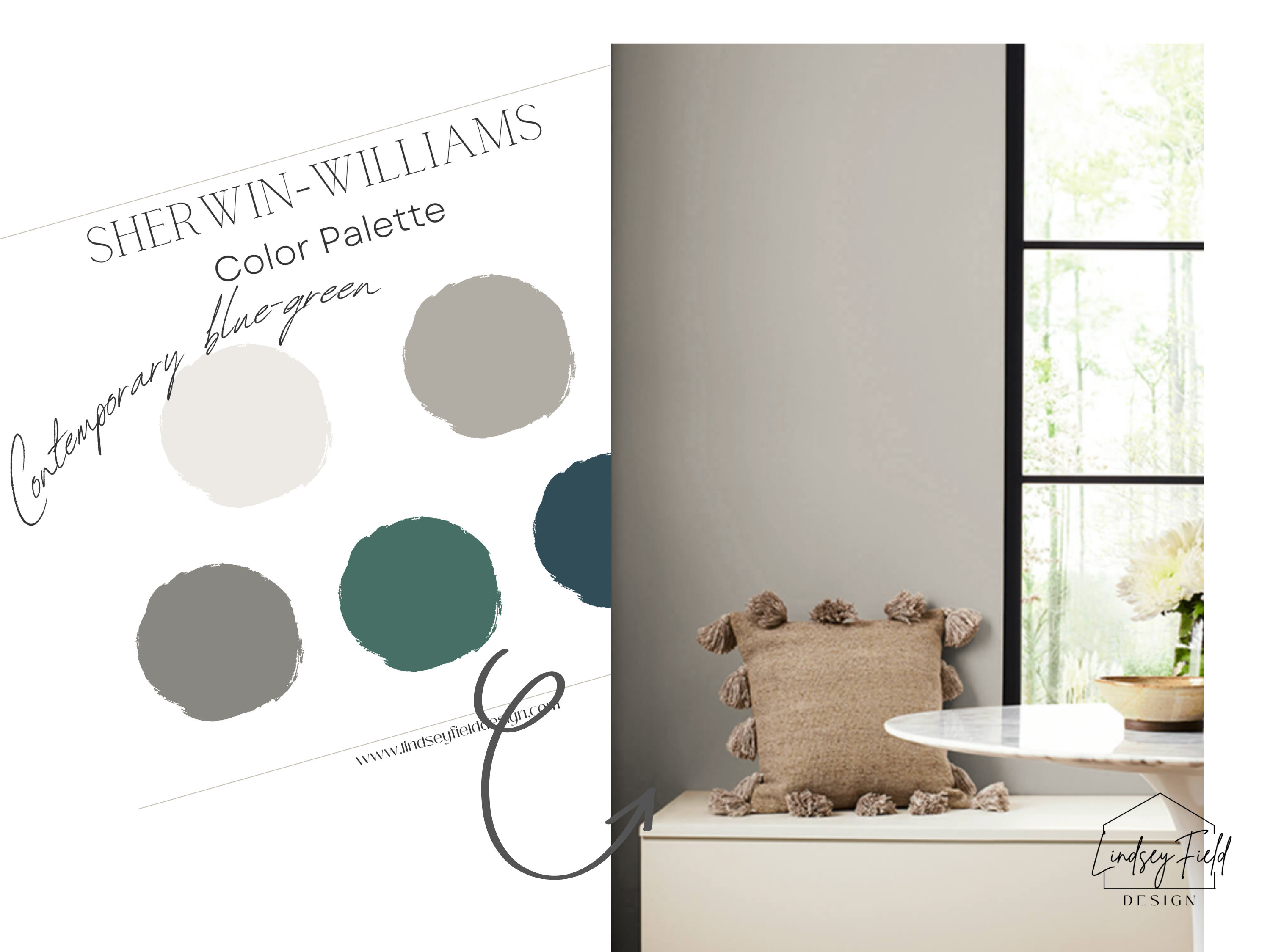 Bold Blue Green Paint Color Palette | Sherwin Williams - Etsy