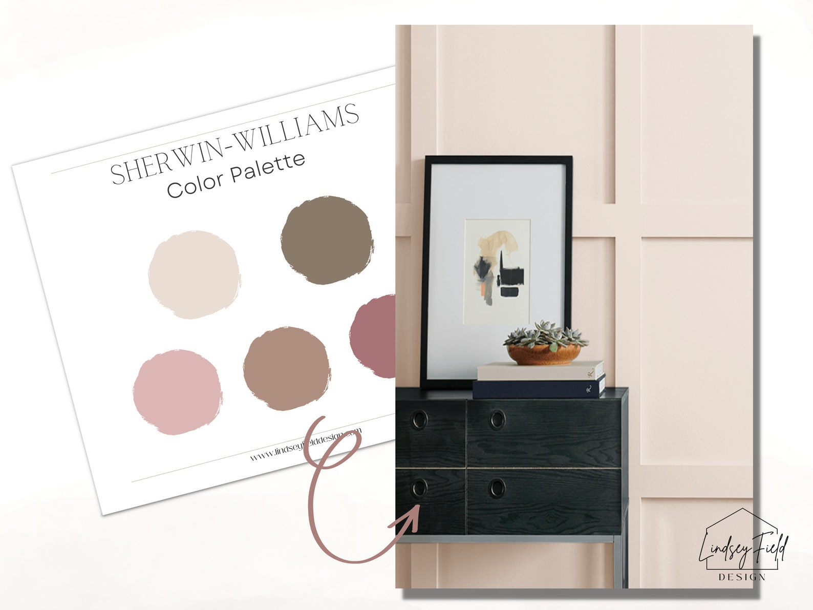 Pink Earth Tone Paint Color Palette | Sherwin Williams Color of the ...