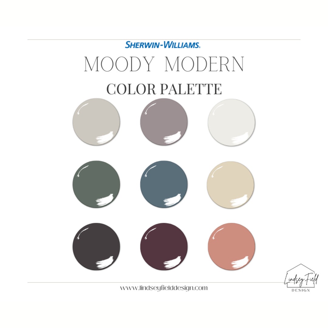 Moody Modern Color Palette | Sherwin Williams | Dark Paint Color ...