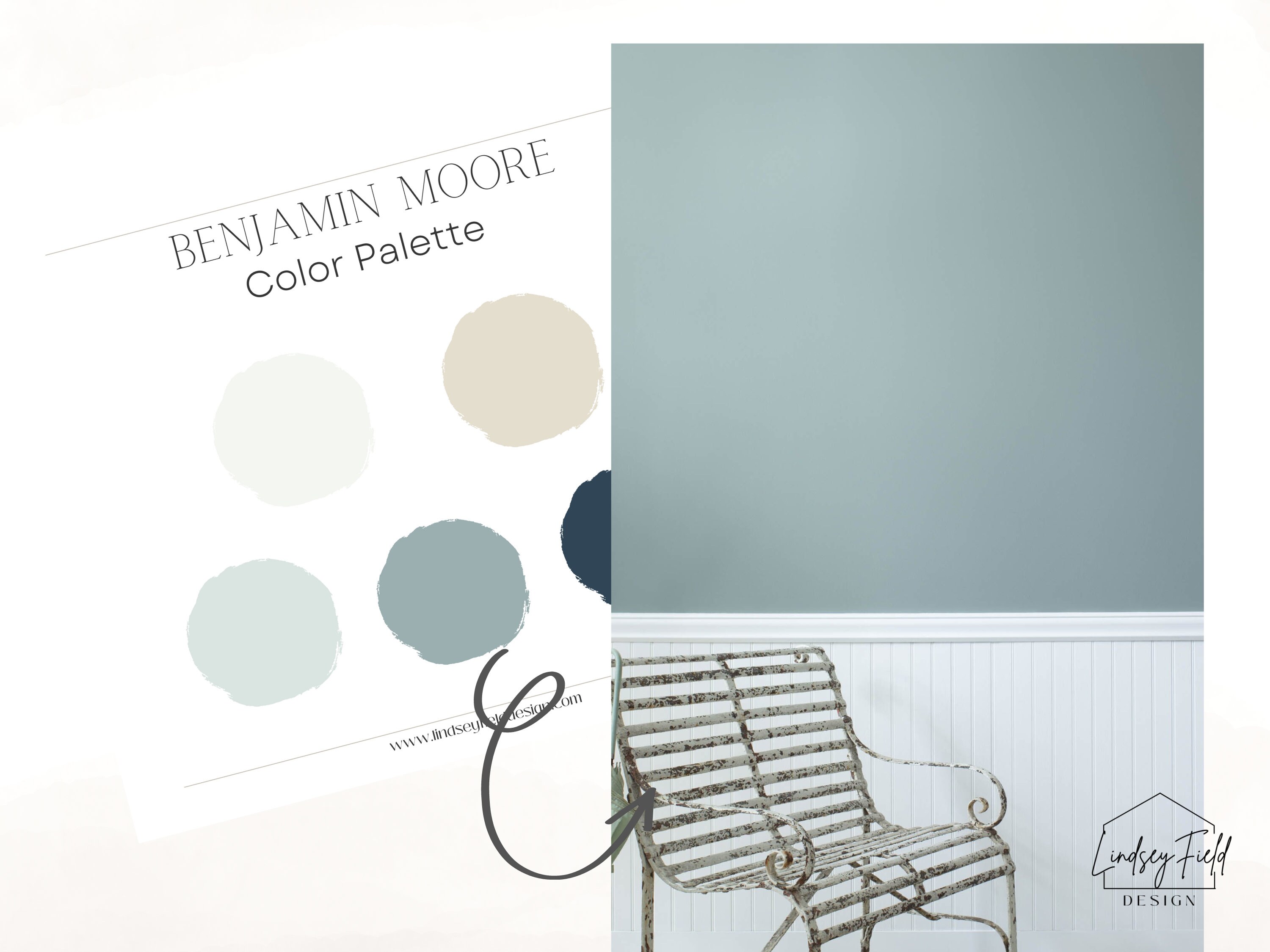 Blue Modern Farmhouse Color Palette | Benjamin Moore - Etsy