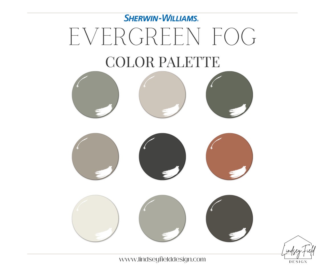 Evergreen Fog Color Palette | Sherwin Williams | Professional Paint ...