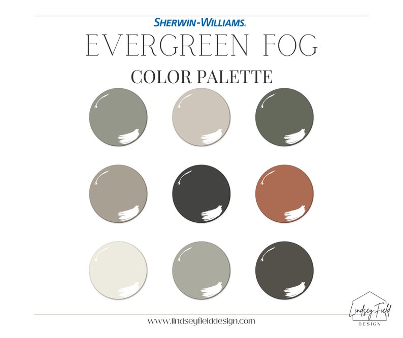 Evergreen Fog Color Palette | Sherwin Williams | Professional Paint ...