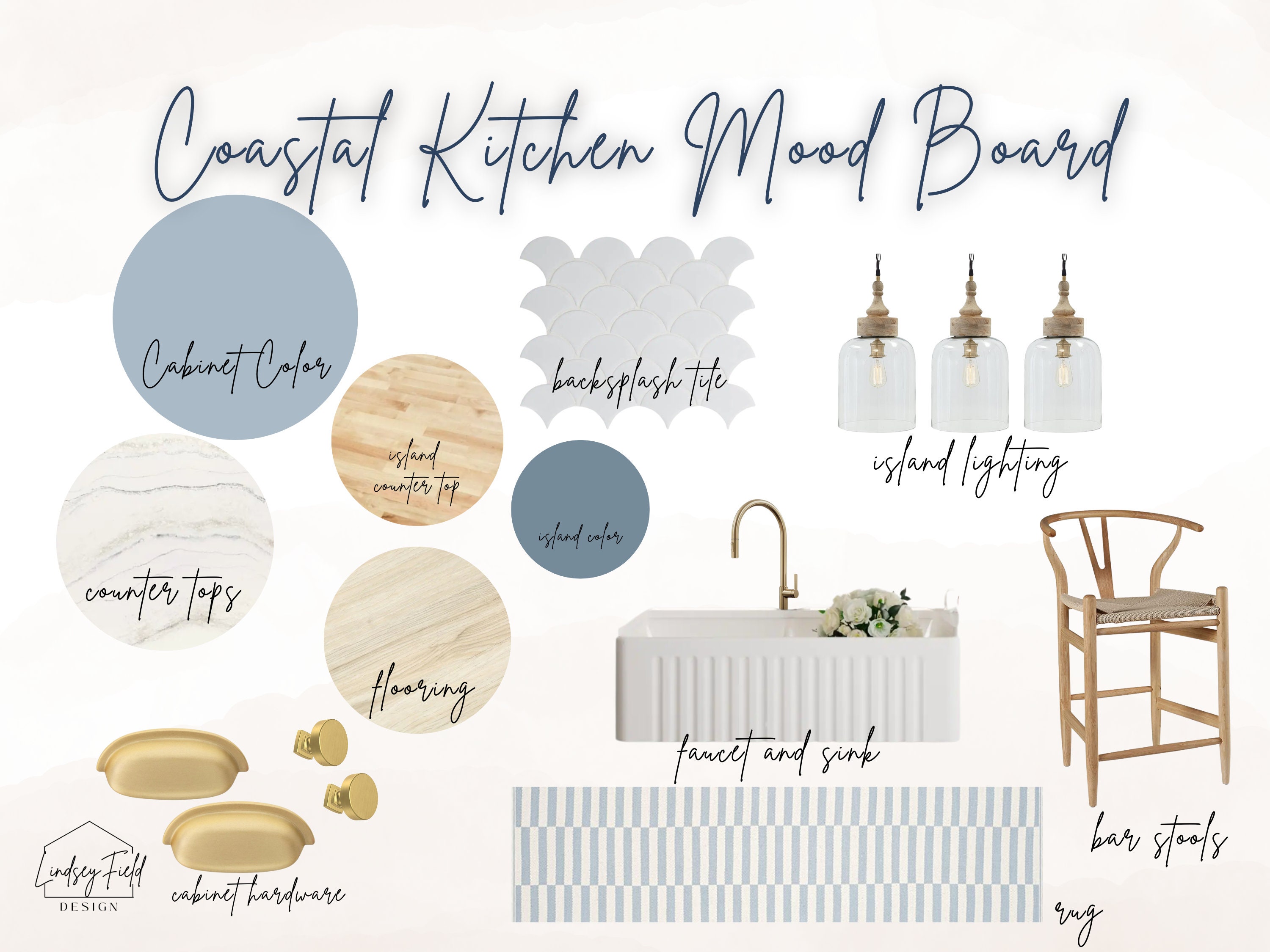 Coastal Kitchen Mood Board Coastal Beach Modern - Etsy
