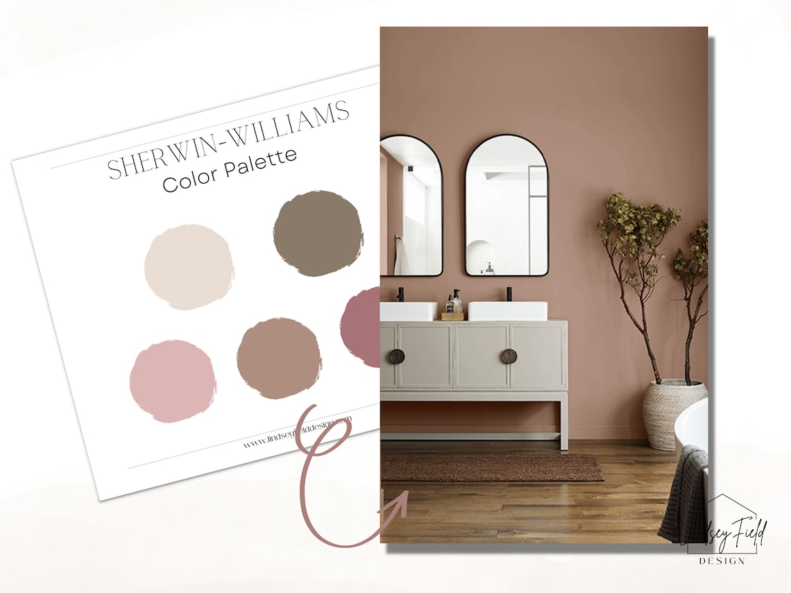 Pink Earth Tone Paint Color Palette Sherwin Williams Color of the Year ...