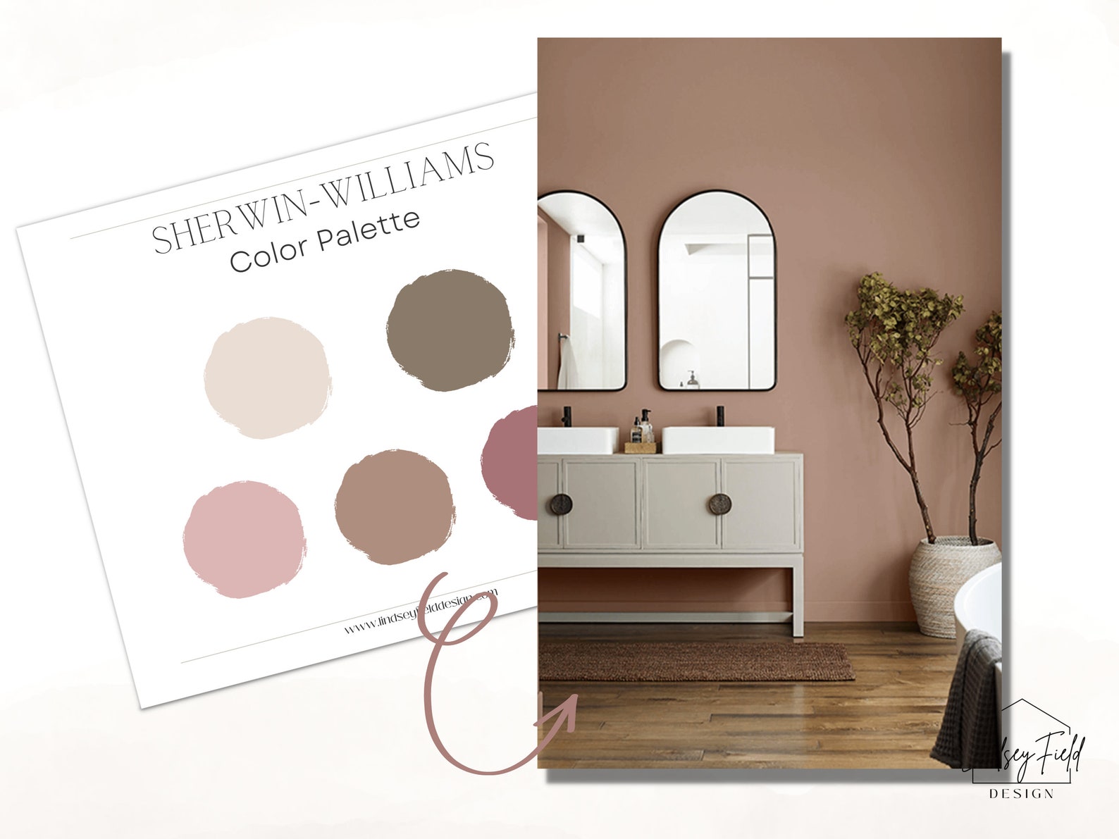 Pink Earth Tone Paint Color Palette | Sherwin Williams Color of the ...