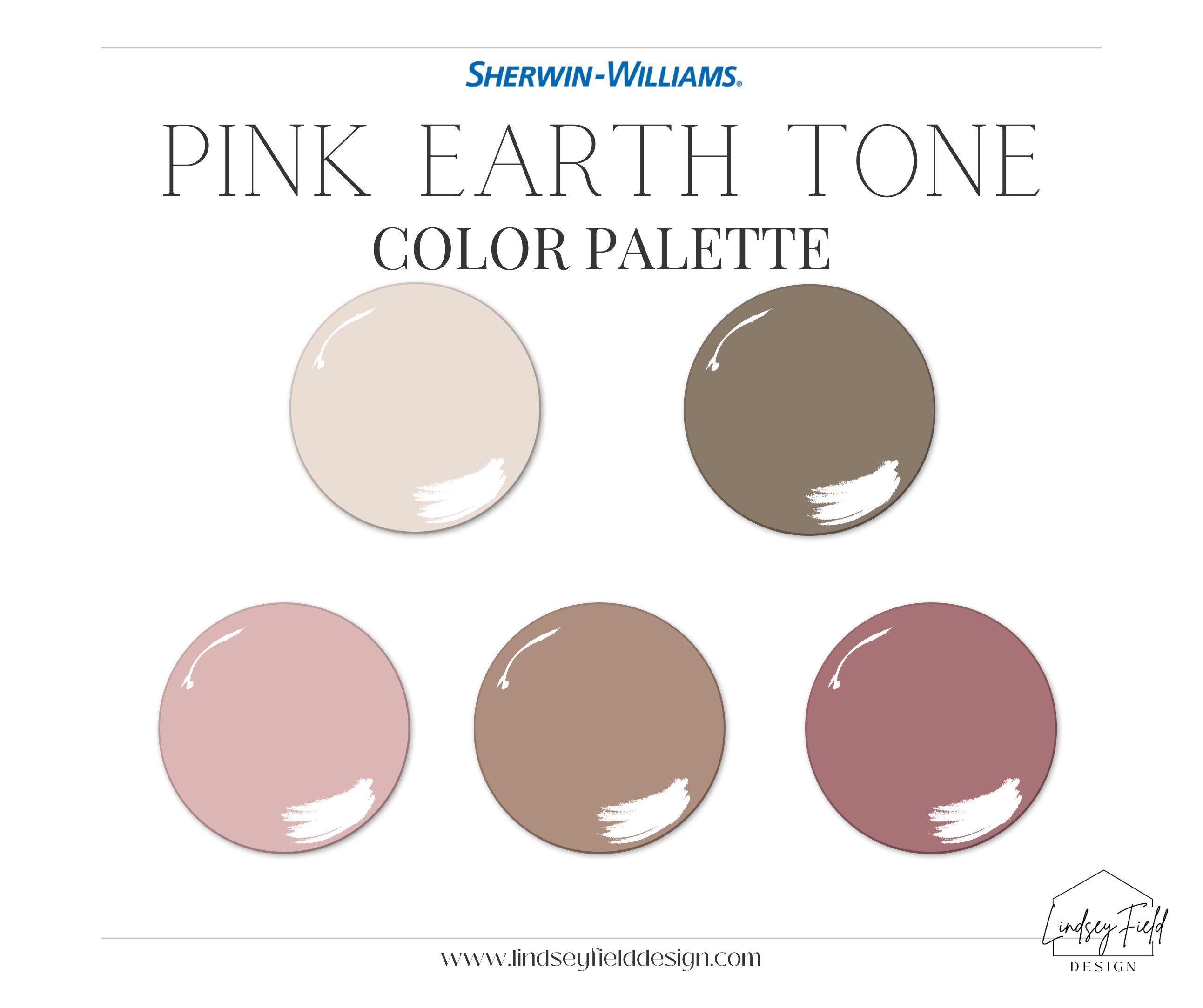 Pink Earth Tone Paint Color Palette Sherwin Williams Color - Etsy