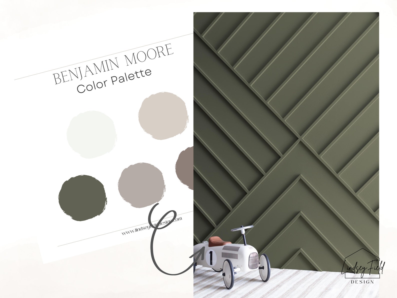 Forest Green and Taupe Paint Color Palette | Benjamin Moore | E-design ...