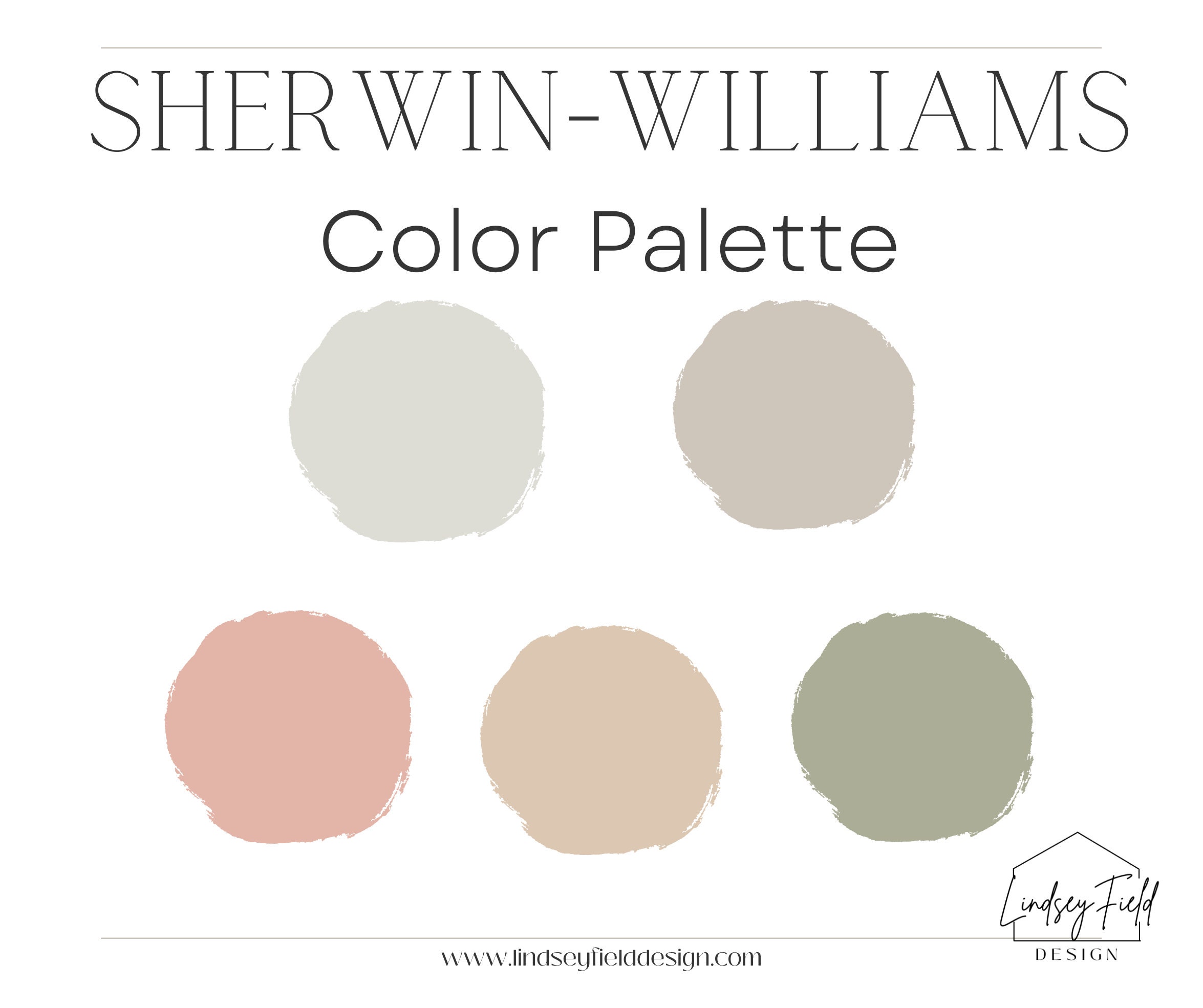 Soft Green and Pink Color Palette | Sherwin Williams Paint | Instant ...