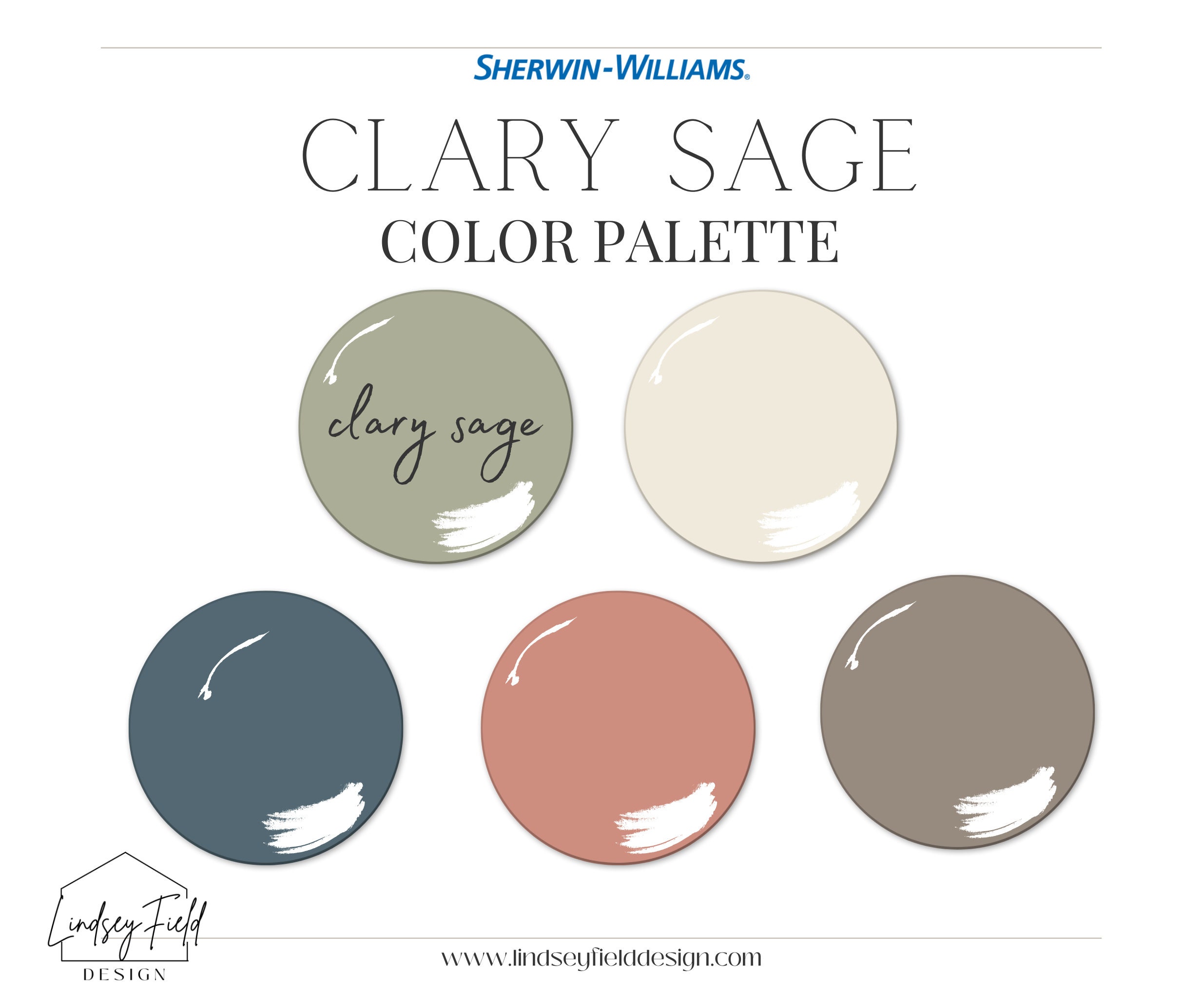 Clary Sage Paint Color Palette | Sherwin Williams | Green Paint Color ...