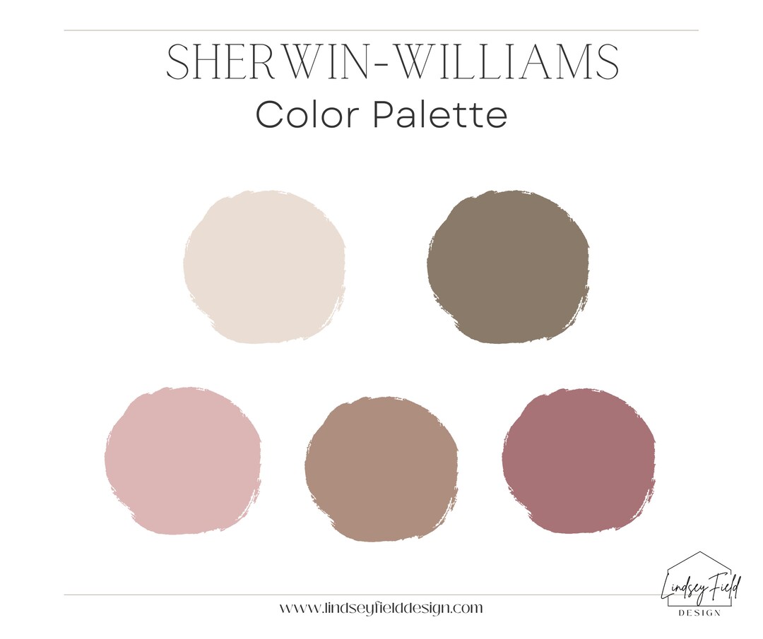 Pink Earth Tone Paint Color Palette Sherwin Williams Color - Etsy