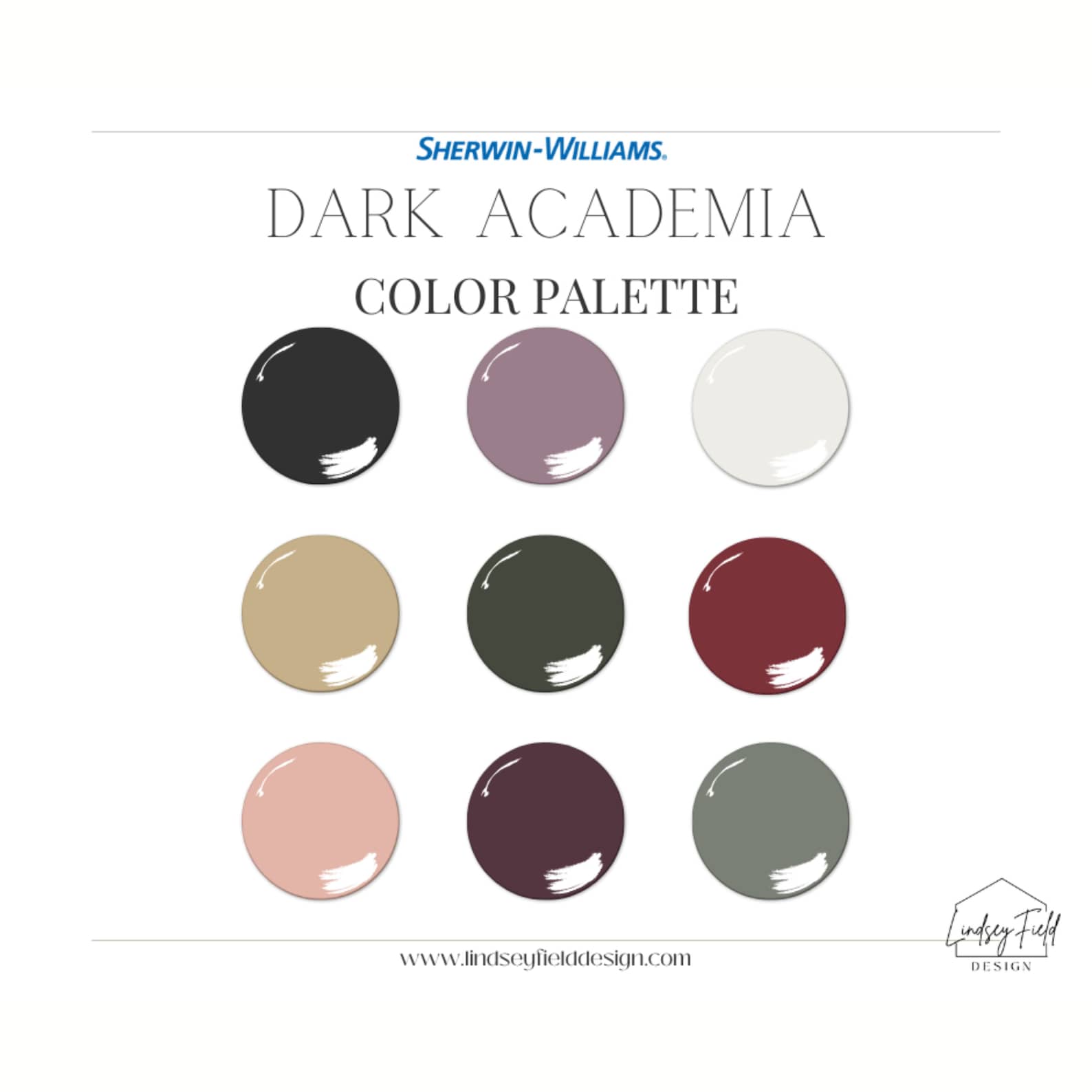 Dark Academia Color Palette | Sherwin Williams | Dark Paint Color ...