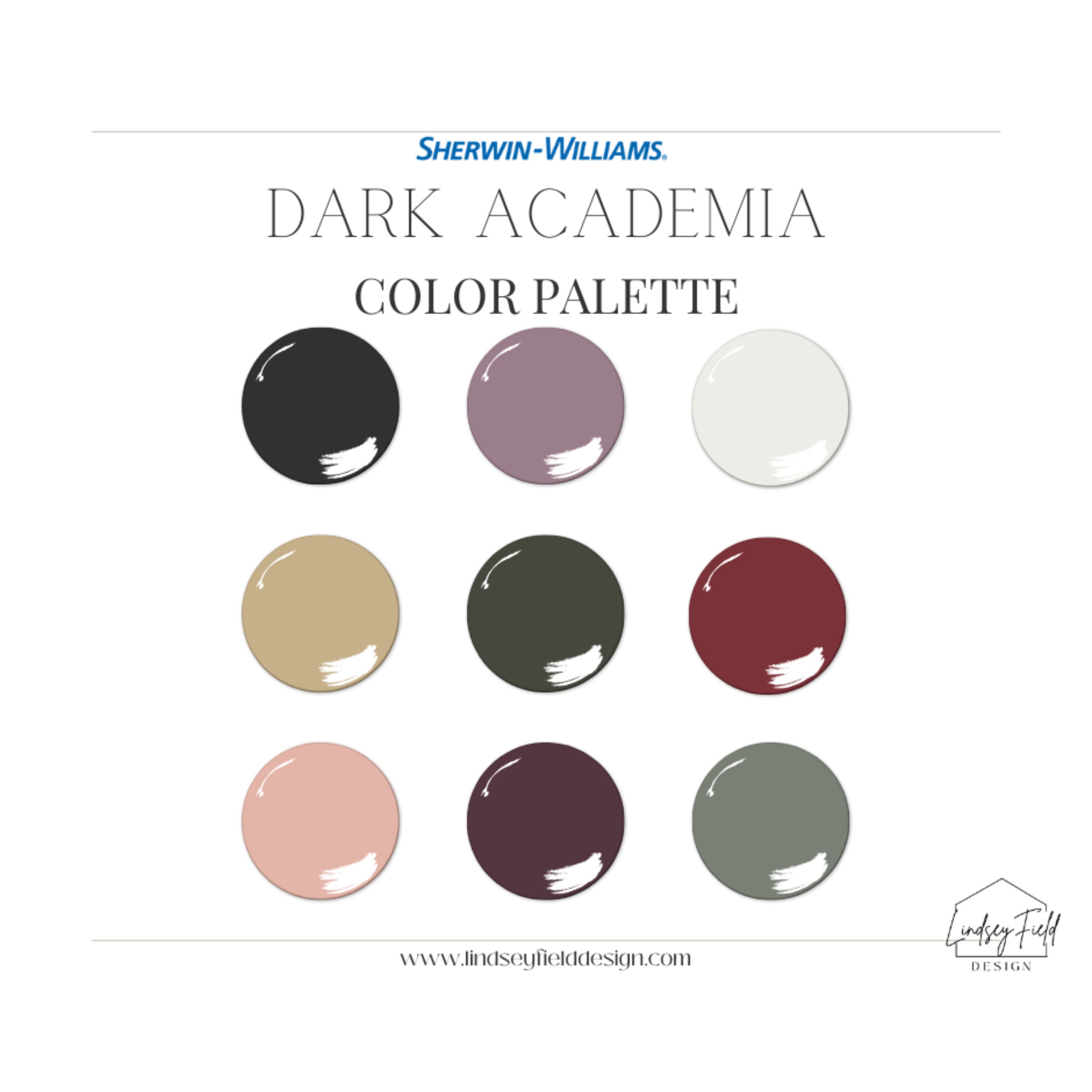 Dark Academia Color Palette | Sherwin Williams | Dark Paint Color ...