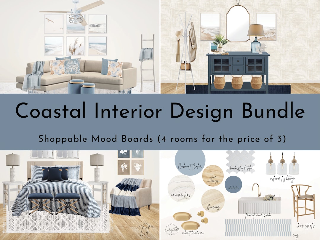 Coastal Home Design Mood Board Bundle | Coastal | Beach | Airbnb ...