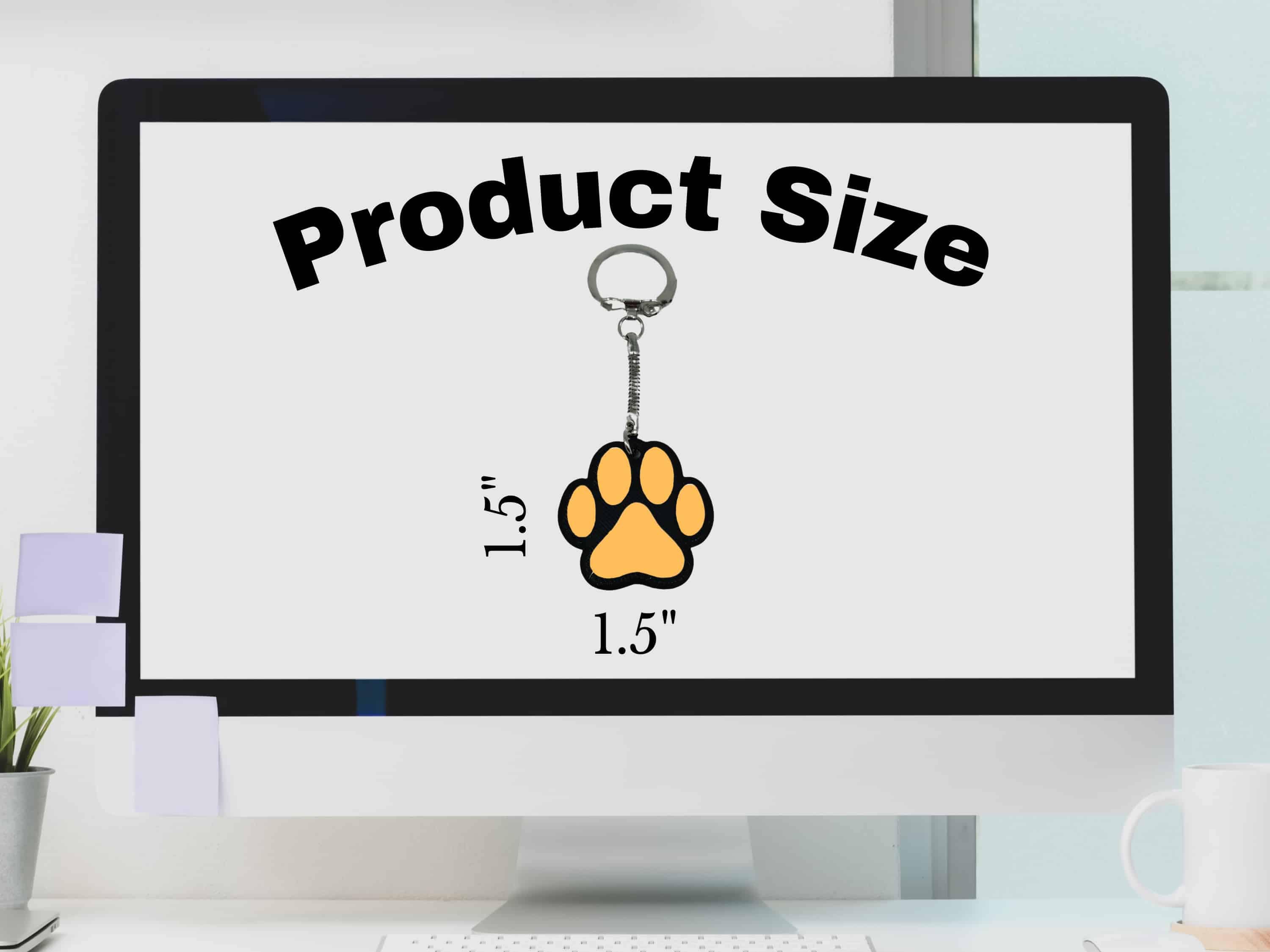 Customizable Dog Paw Print Keychain - Etsy