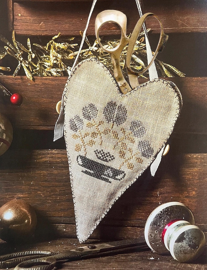 Little Heart Scissor Keeper, Pattern Only, Vintage, Cross-stitch ...