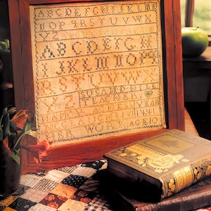 ANTIQUE ALPHABET SAMPLER | Digital Download Cross-stitch Pattern, 1940s ...
