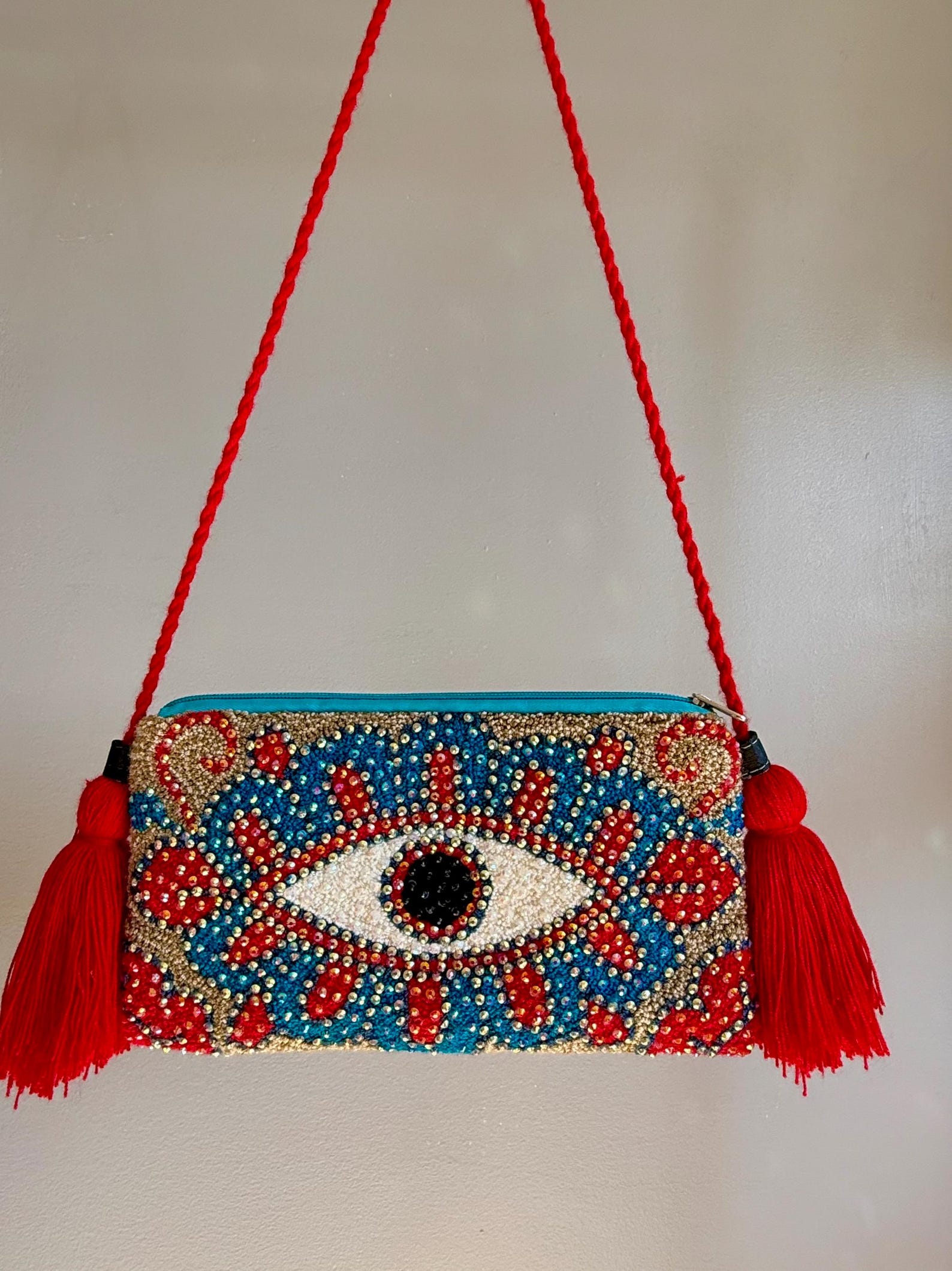 Evil Eye Ojo Turco Clutch Wayuu Tapizado Decorado Manos Libres ...