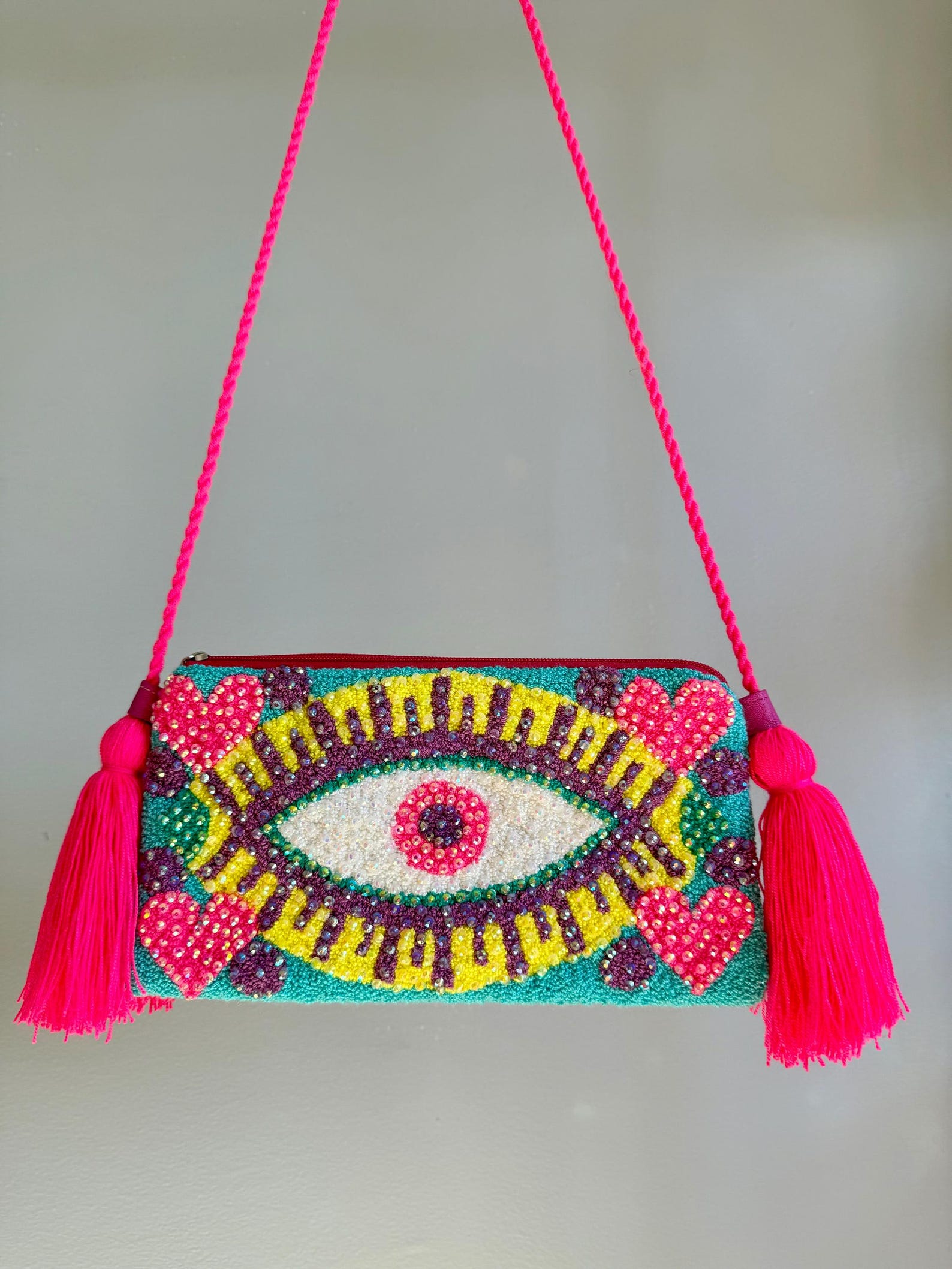 Evil Eye Ojo Turco Clutch Wayuu Tapizado Decorado Manos Libres ...