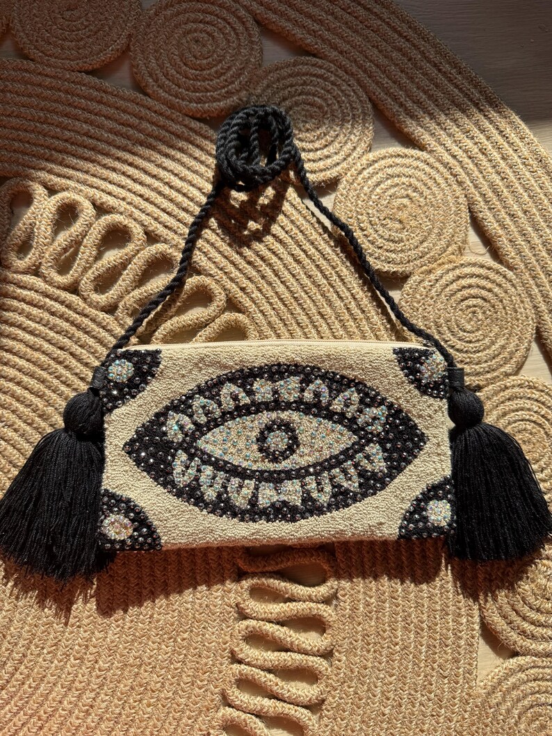 Evil Eye Ojo Turco Clutch Wayuu Tapizado Decorado Manos Libres ...