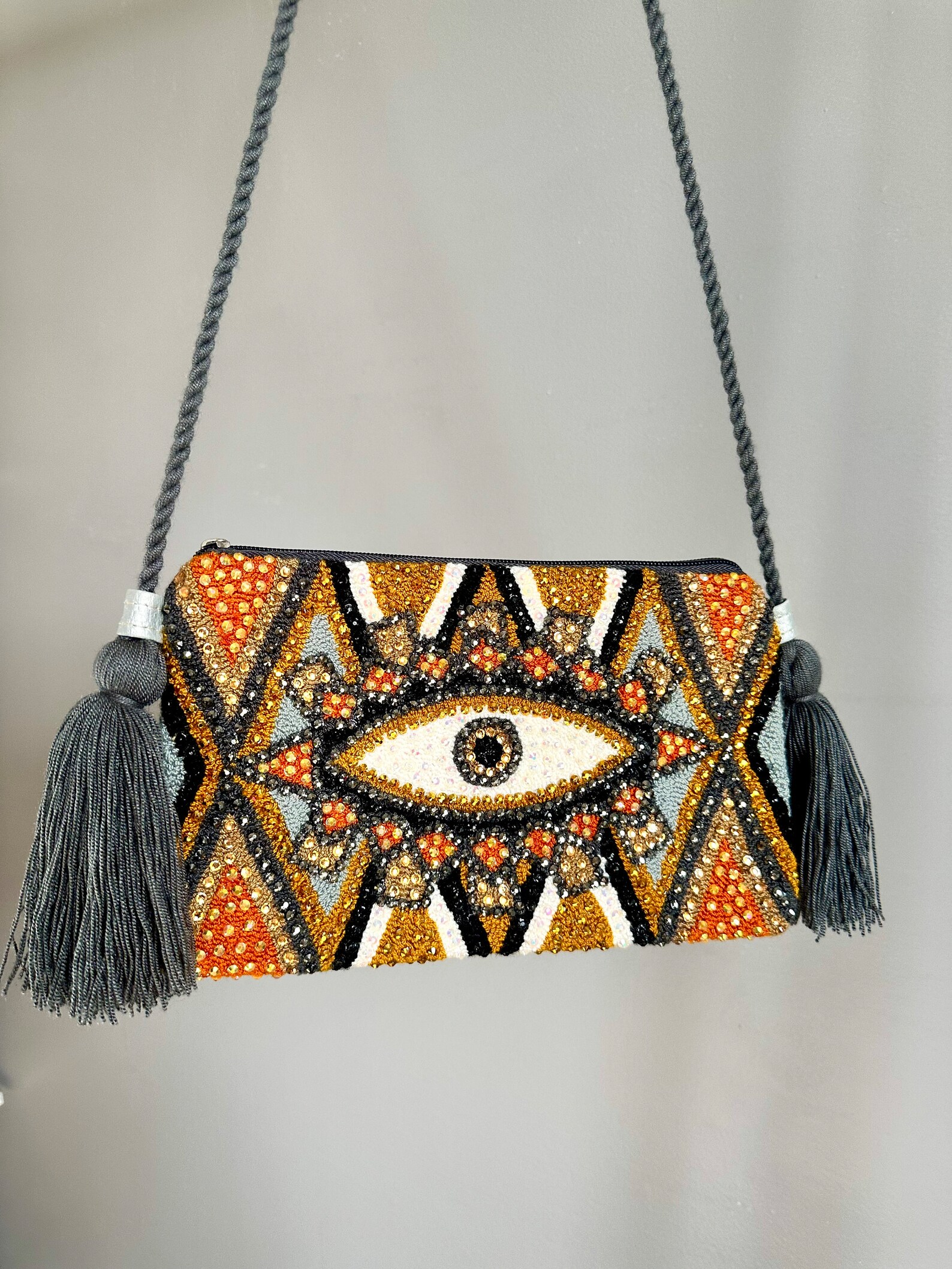 Evil Eye Ojo Turco Clutch Wayuu Tapizado Decorado Manos Libres ...