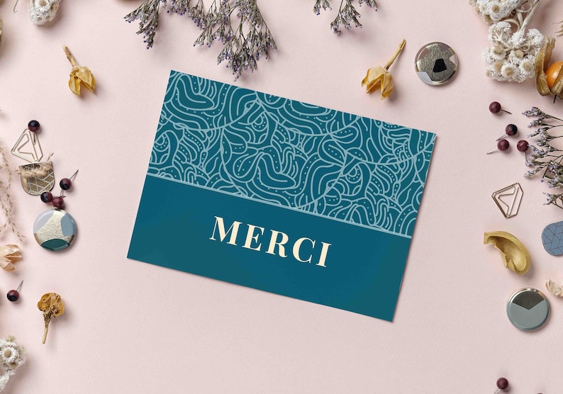 Carte Remerciement Merci Printable Numérique Digital - Etsy