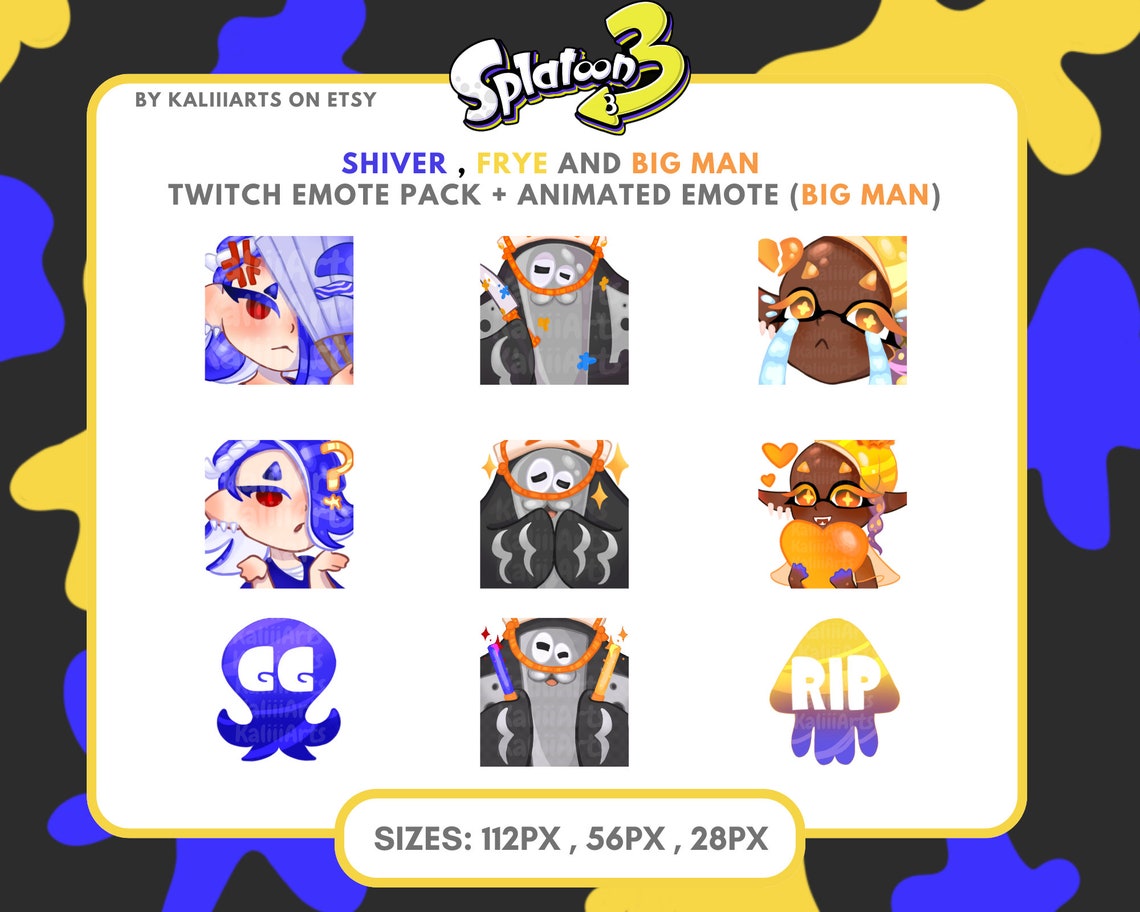 Splatoon 3 Deepcut Twitch Emotes Pack big Man Animated Emote - Etsy Sweden