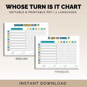 Whose Turn Is It? - Editable, Printable Chore Chart for Kids, Teenagers ...