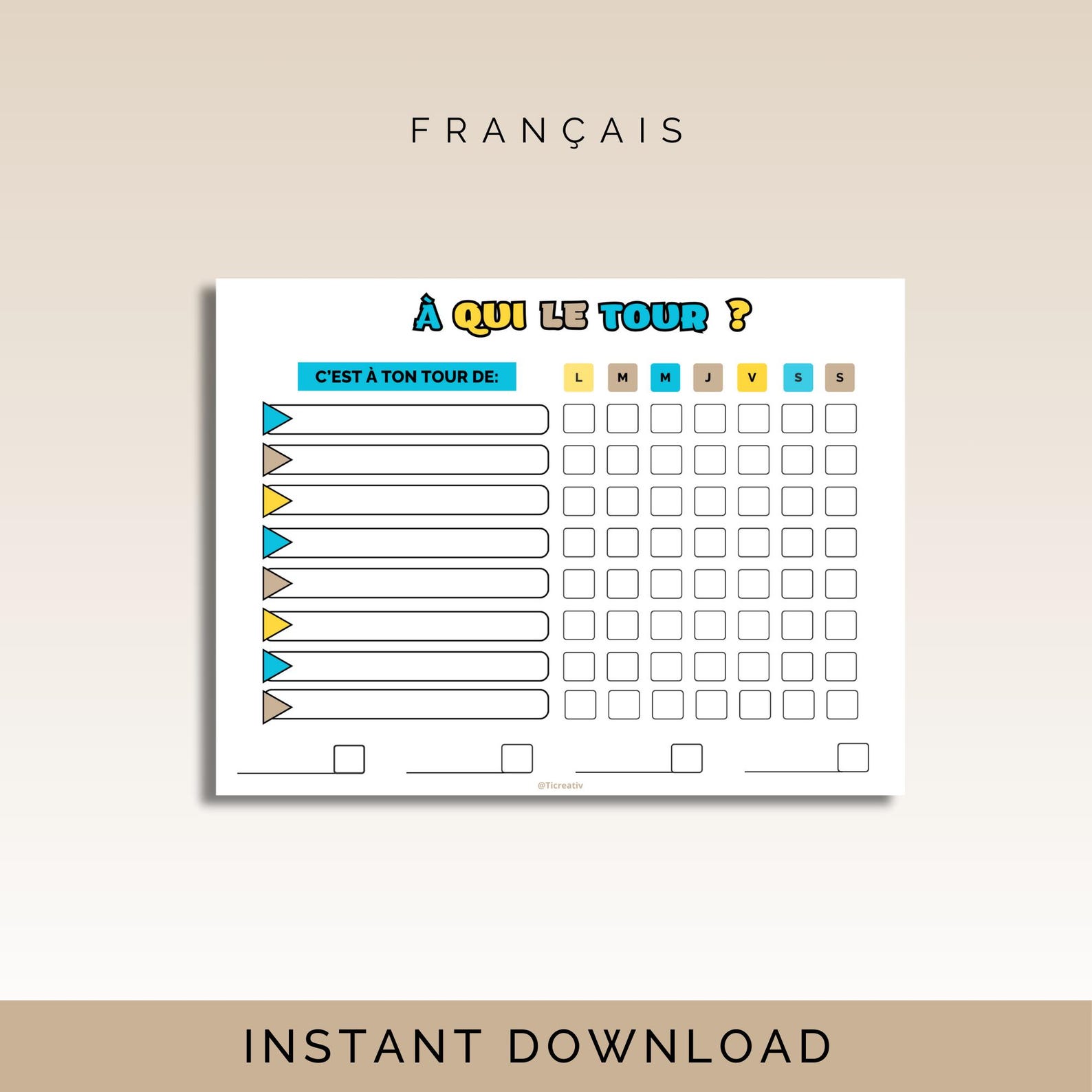 Whose Turn Is It? - Editable, Printable Chore Chart for Kids, Teenagers ...