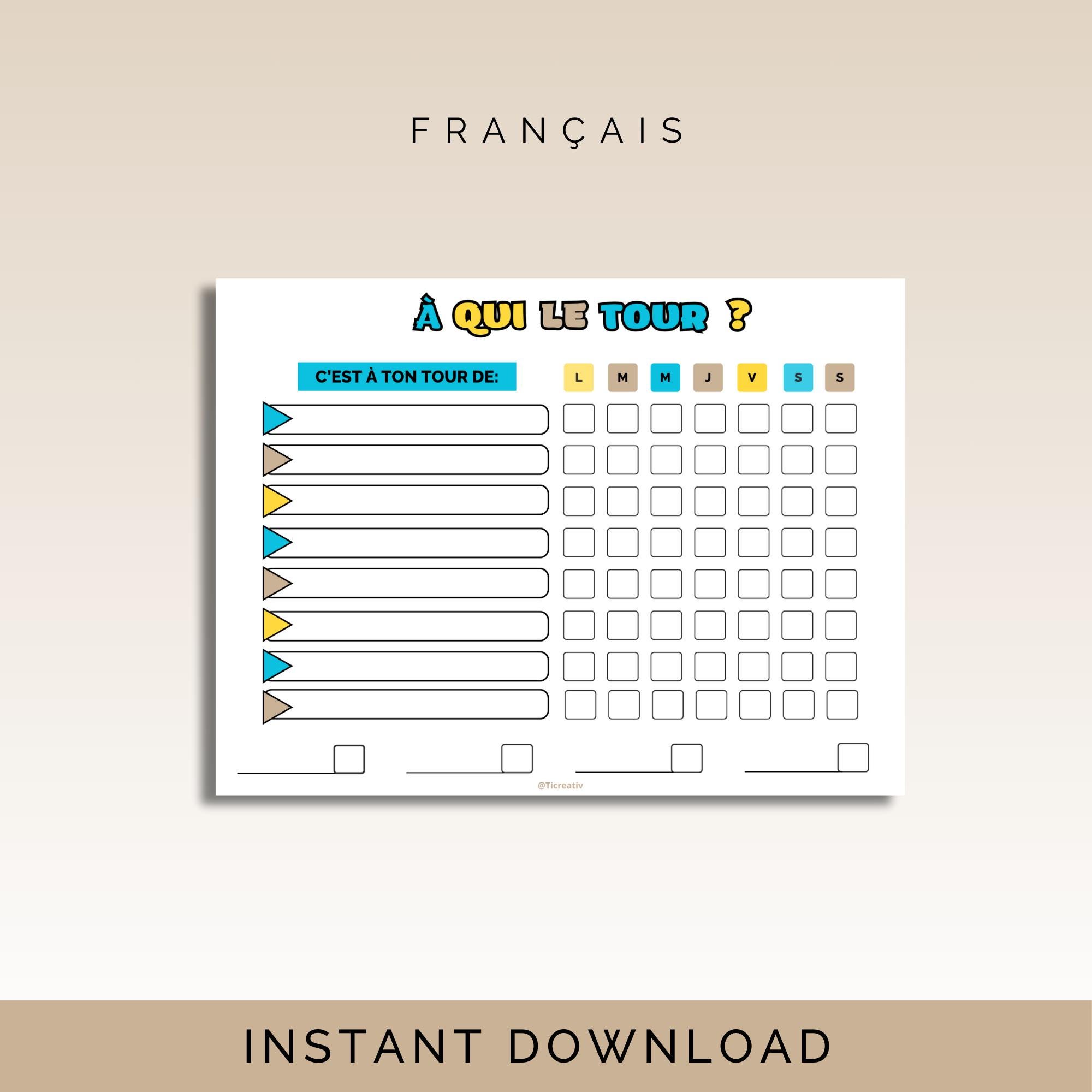 Whose Turn Is It? - Editable, Printable Chore Chart for Kids, Teenagers ...