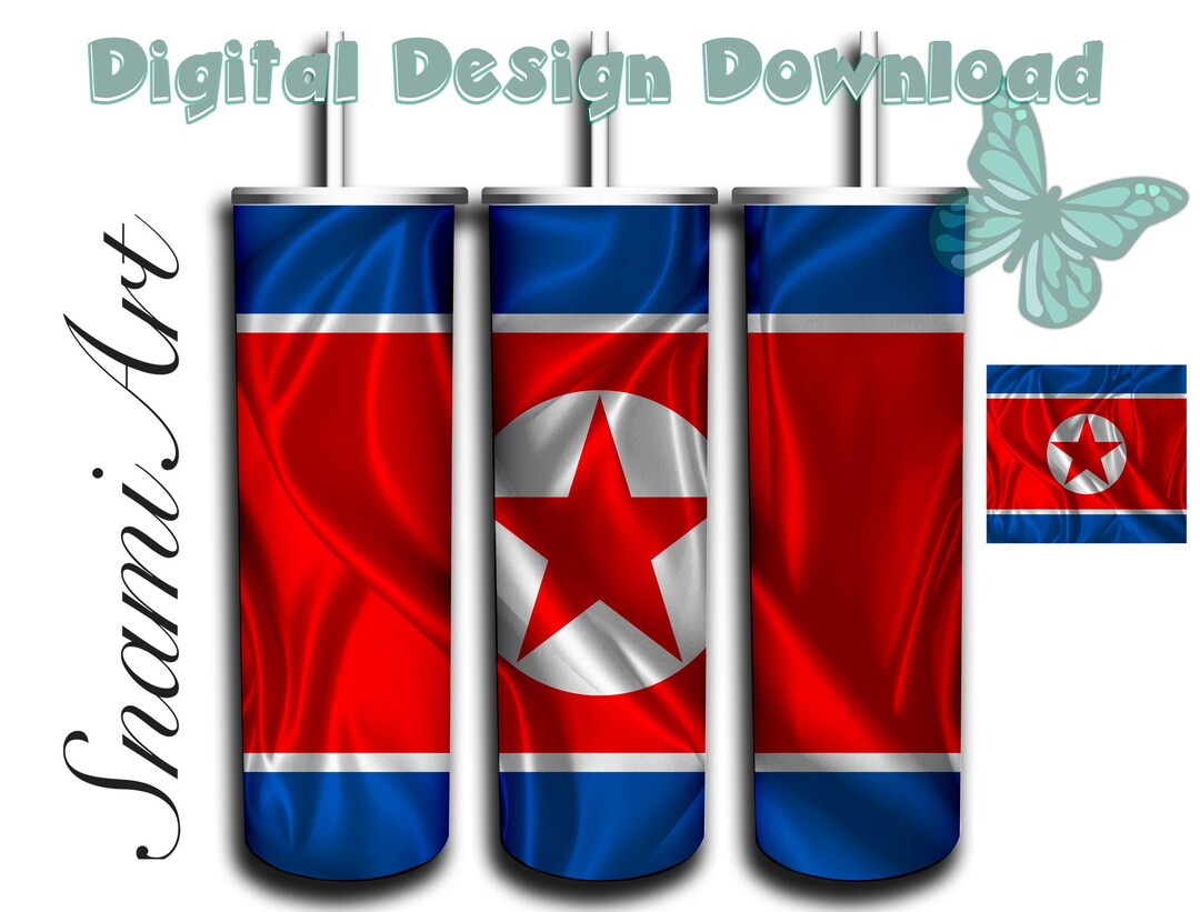 North Korea Flag Design for 20oz Skinny Tumbler Sublimation for ...