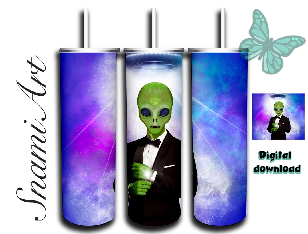 UFO ALIEN Design for 20oz Skinny Tumbler Sublimation for Straight ...