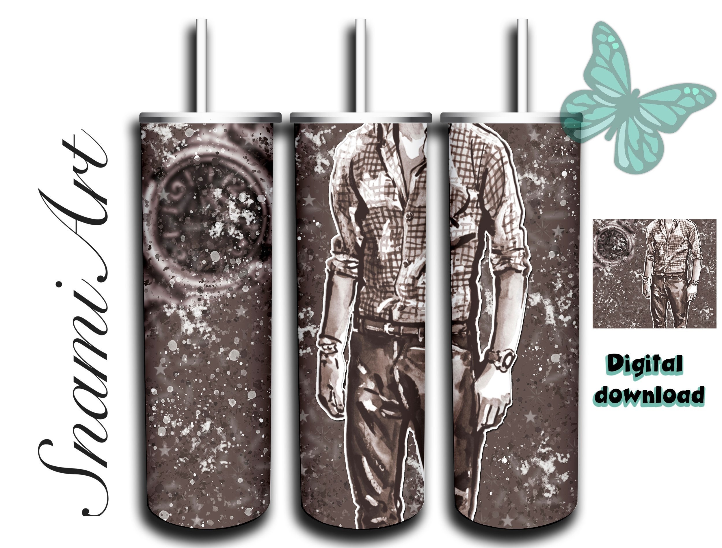 Cool Guy - Design for 20oz Skinny Tumbler Sublimation for Straight ...