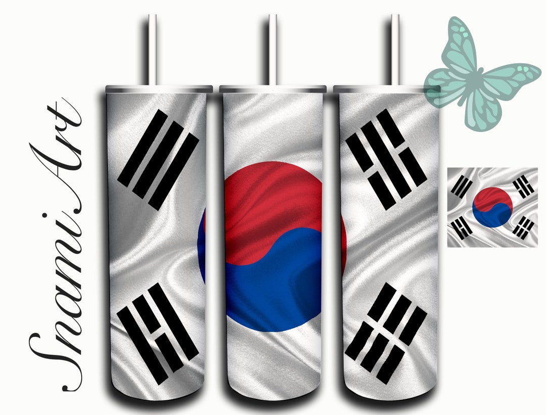 South Korea Flag Design for 20oz Skinny Tumbler Sublimation for ...