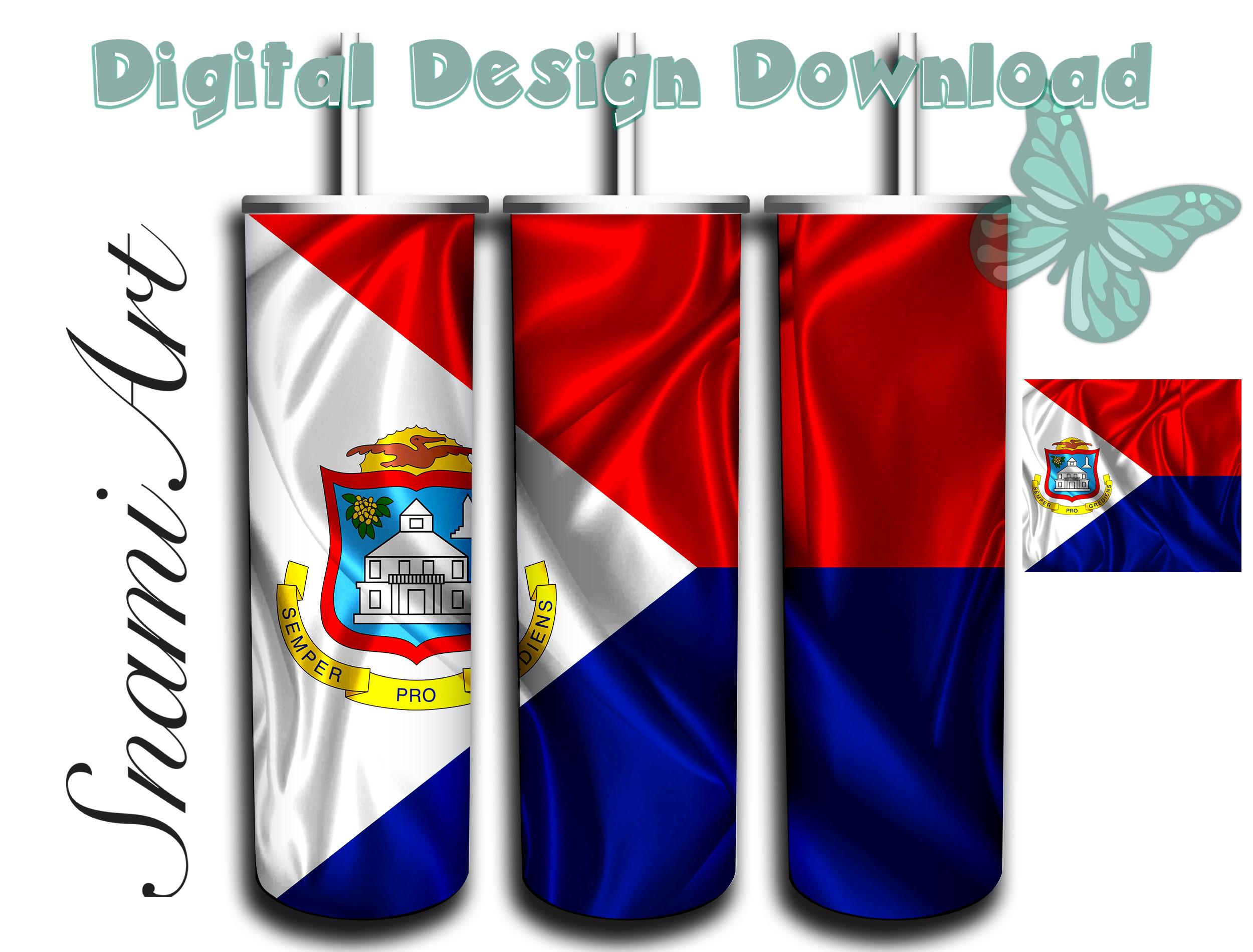 Flag of Sint Maarten Design for 20oz Skinny Tumbler Sublimation for ...