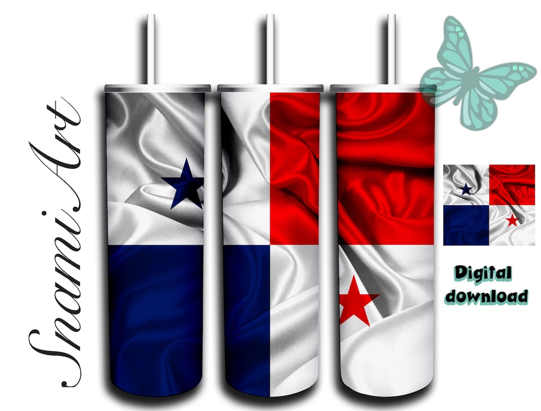 Panama Flag Design for 20oz Skinny Tumbler Sublimation for Straight ...