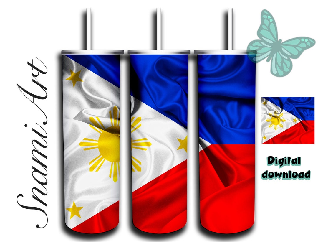 Philippines Flag Design for 20oz Skinny Tumbler Sublimation for ...