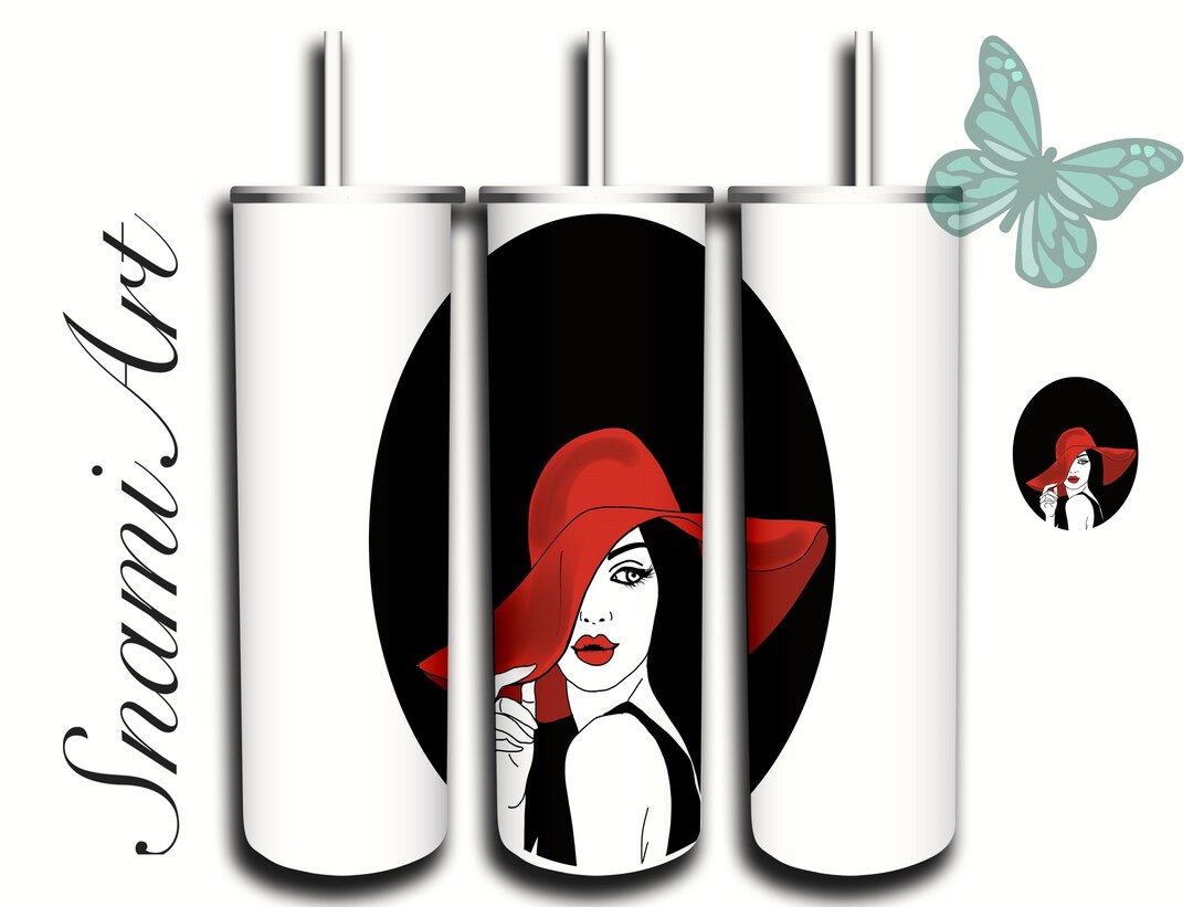 Red Hat Design for 20oz Skinny Tumbler Sublimation for Straight/tapered ...
