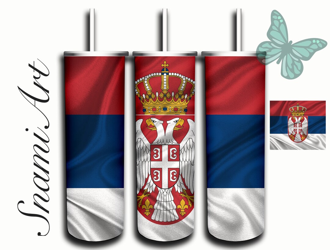 Serbia Flag Design for 20oz Skinny Tumbler Sublimation for Straight ...