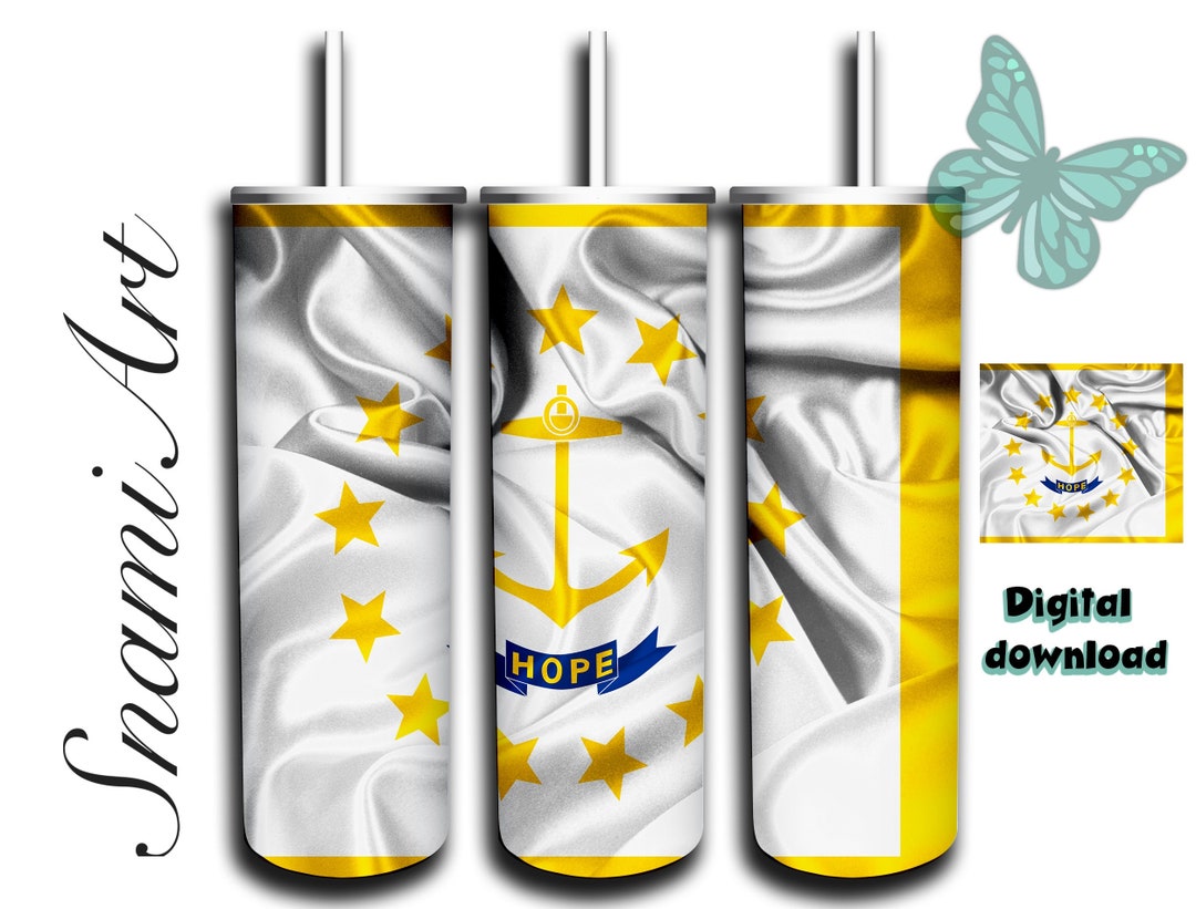 Rhode Island Flag Design for 20oz Skinny Tumbler Sublimation for ...
