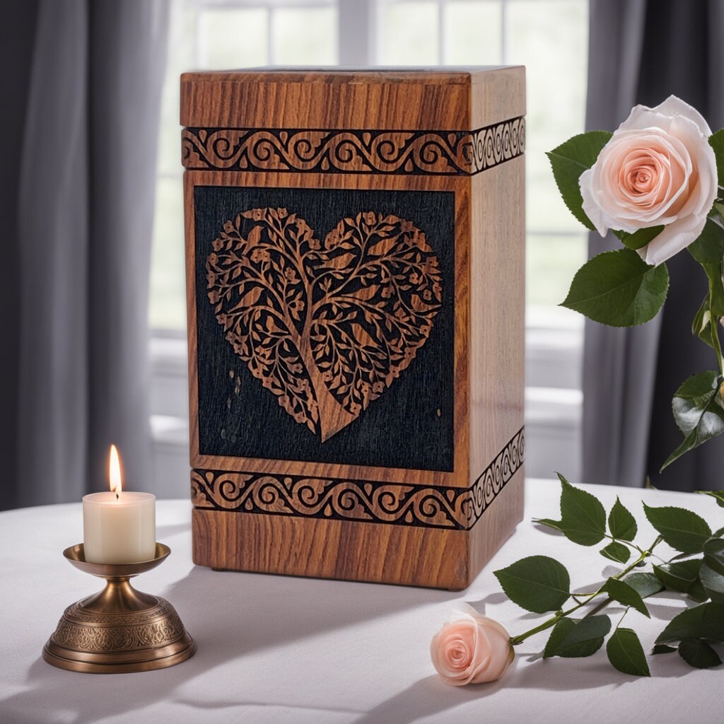 Personalized Tree of Life Urn Handcrafted Wooden Cremation Ashes ...