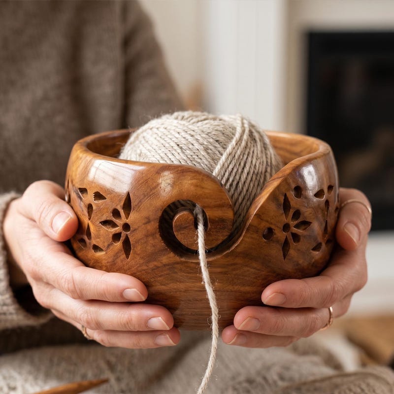 Wooden Bowl Yarn Holder - Etsy