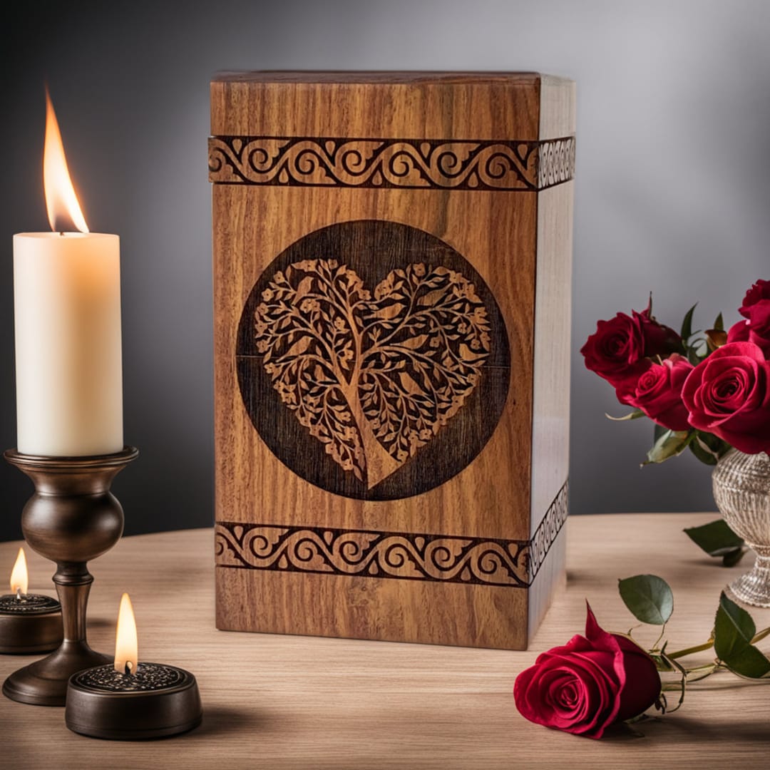 Rustic Memorial Tree of Life Urn Handcrafted Personalized Wooden ...