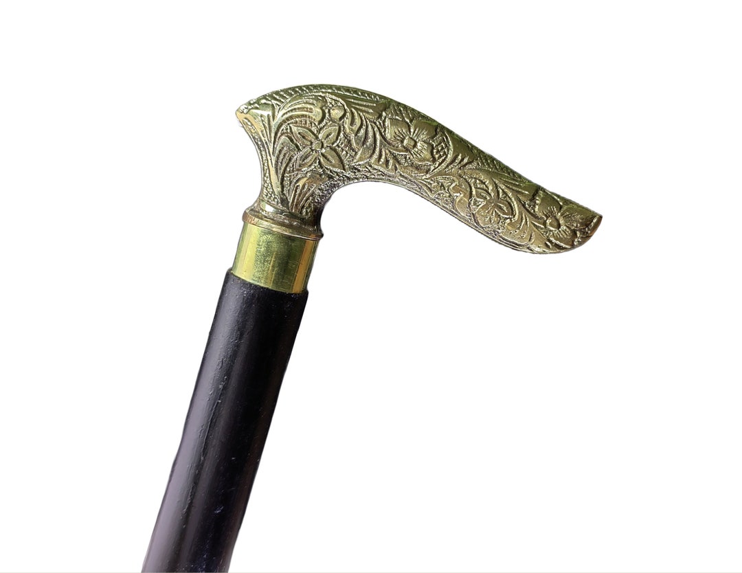 Walking Stick Wooden CANE, Handmade Carving Wooden Walking Stick, Hand ...