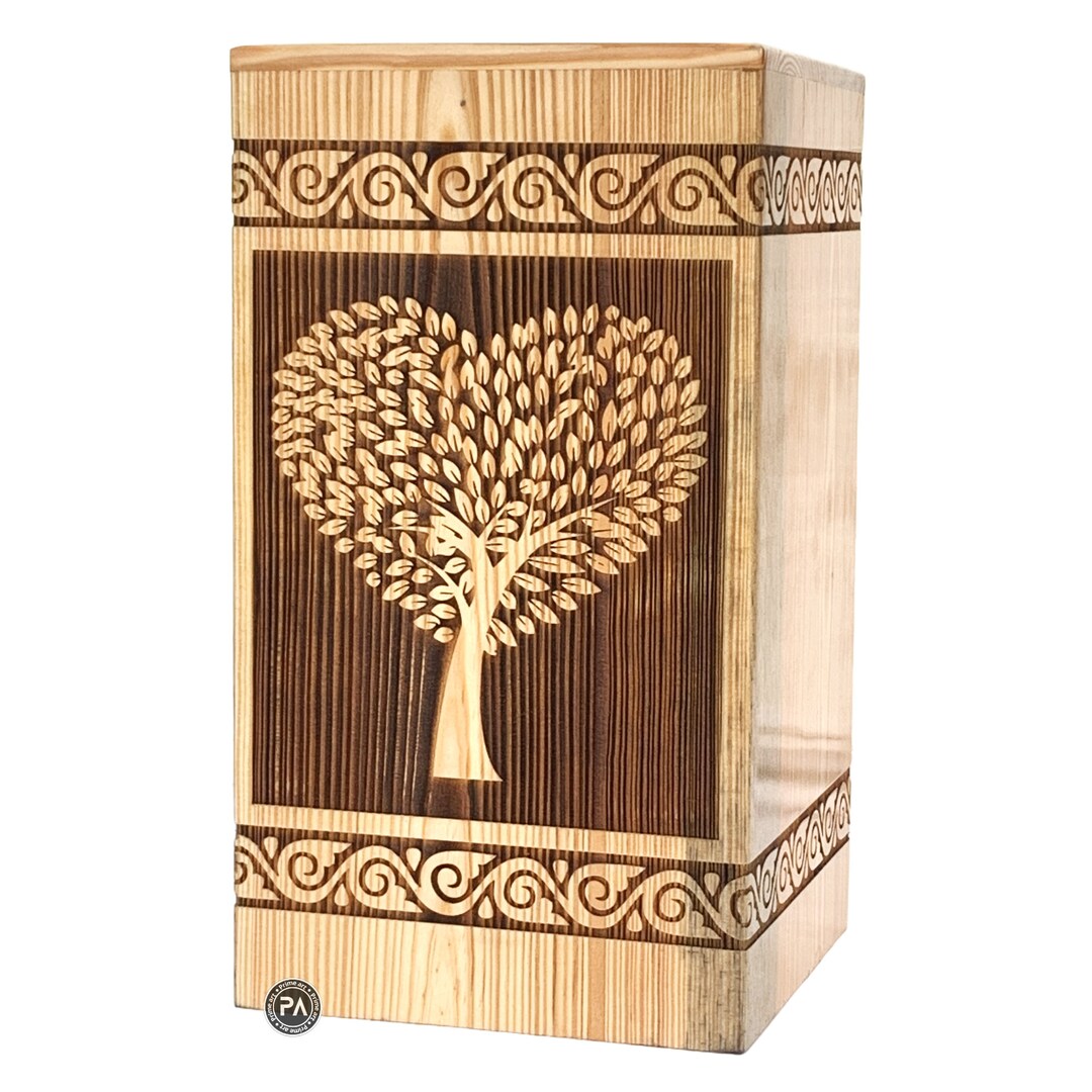 Unique Tree of Life Cremation Urn Rustic Wooden Memorial Keepsake ...