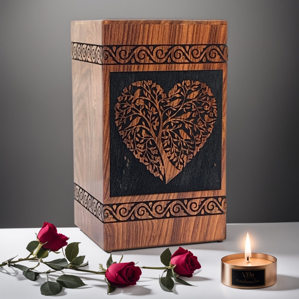 Personalized Tree of Life Urn Handcrafted Wooden Cremation Ashes ...