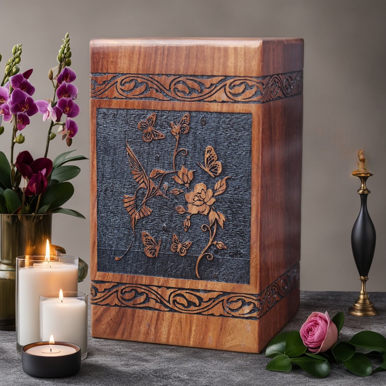 Urn for Human Ashes Large Wooden Urn for Cremation Adult Urn Box for ...
