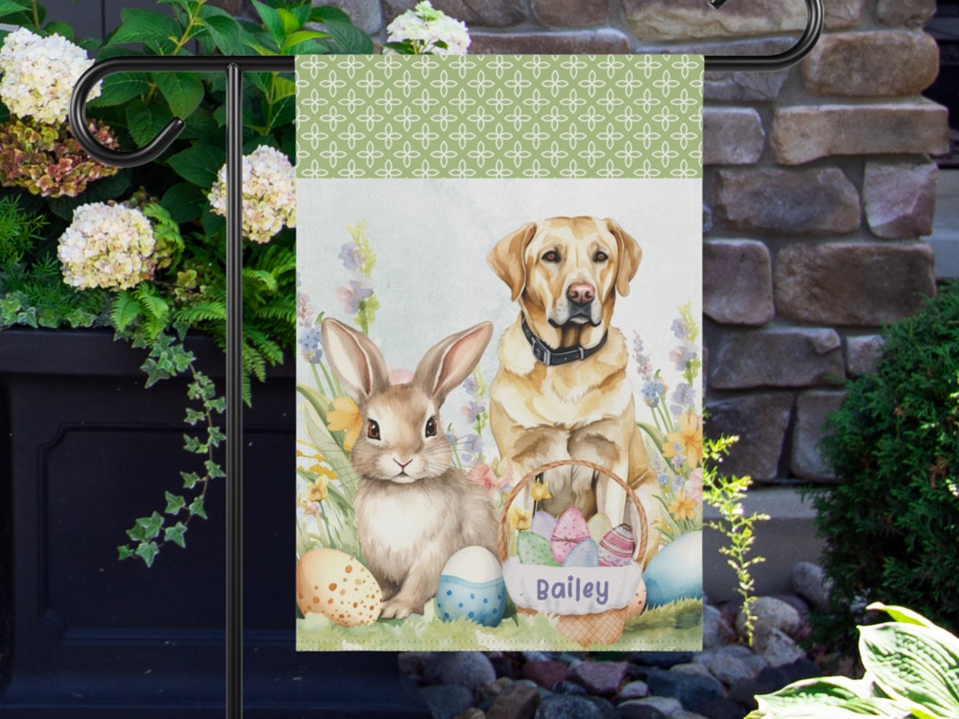 Personalized Yellow Labrador Easter Garden Flag, Spring Home Decor for ...