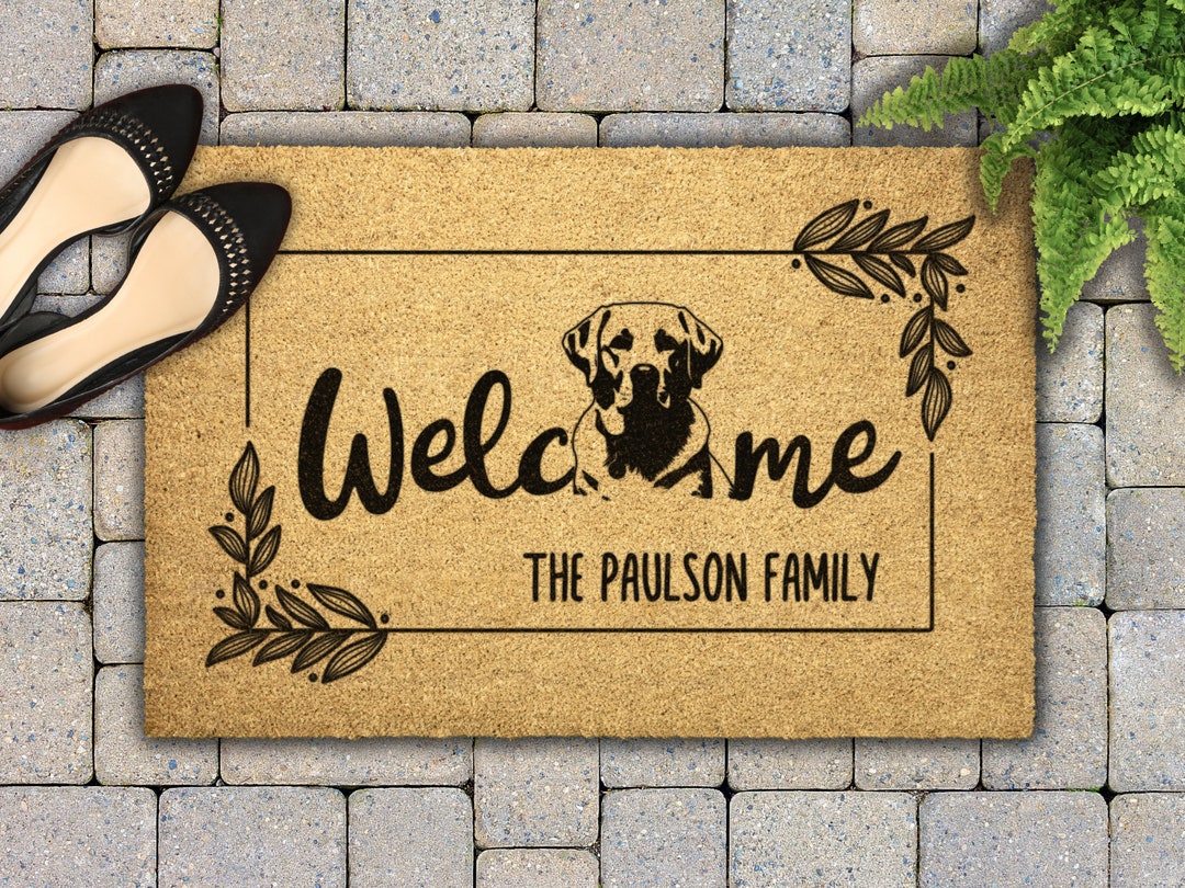 Custom Labrador Retriever Doormat W/ Name or Quote, Personalized Dog ...